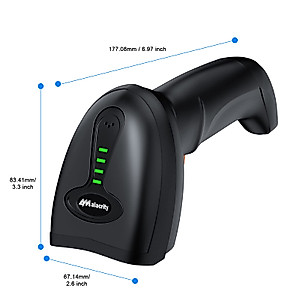 Alacrity Bluetooth Wireless Barcode Scanner 328 Feet Transmission Distance USB Cordless 1D CCD Automatic Barcode Reader Handhold Bar Code Scanner with USB Receiver for Store, Supermarket, Warehouse