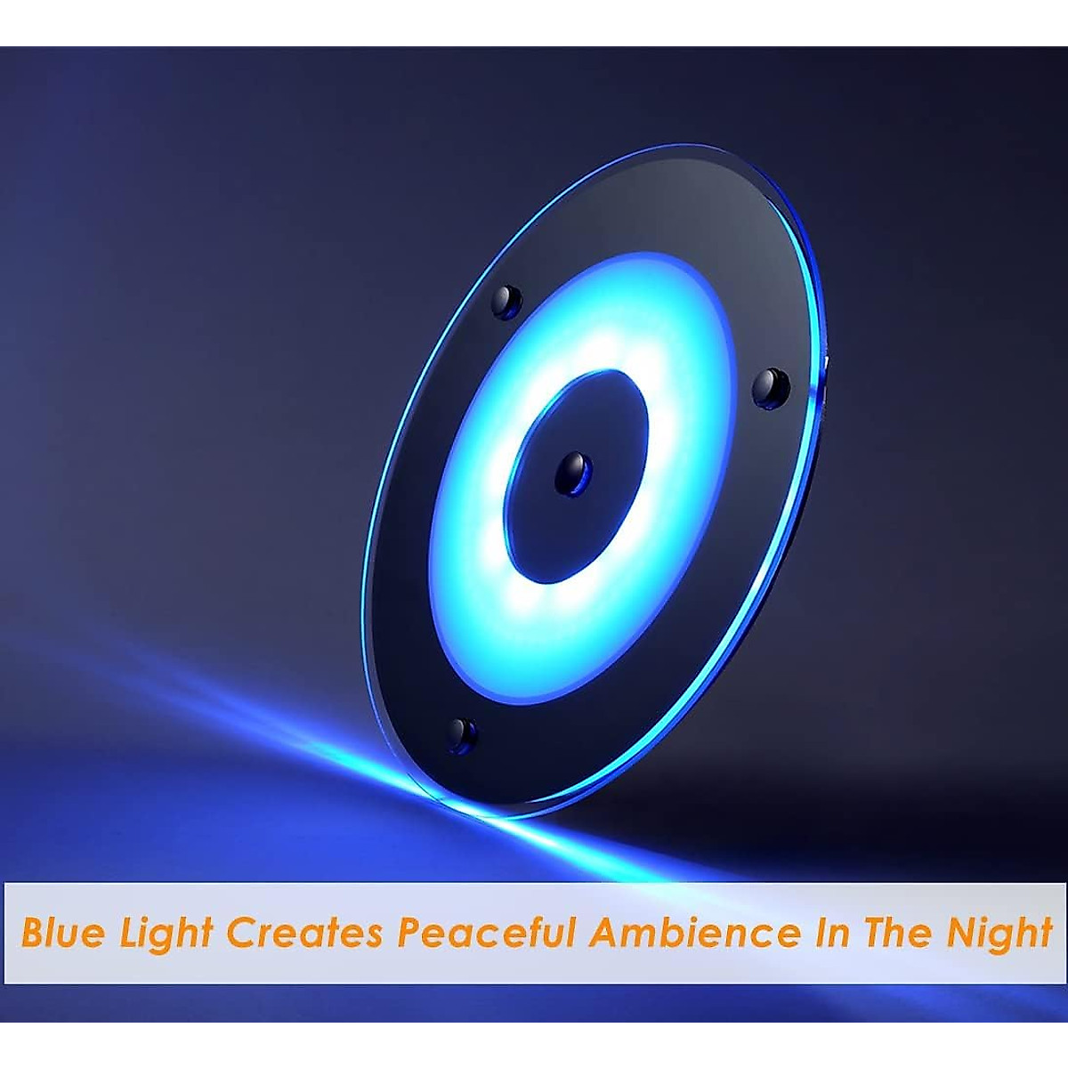 Obeaming 7.3 Inch 12 Volt LED Ceiling Dome Light, 720LM Dimmable Interior Light for RV Boat Camper Van Caravan Truck Motorhome Interior Lighting, Blue Light & Touch Switch(Warm White)