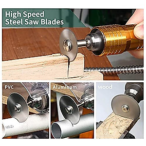 Cutting Wheel Set for Dremel Rotary Tool, HSS Circular Saw Blades, Resin Cutting Discs, 545 Diamond Cutting Wheel, Accessories Cutting Discs with 1/8" Shank for Wood Glass Plastic Stone Metalwith