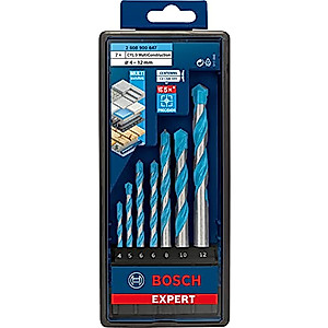 Bosch Professional 7 pc. Expert CYL-9 MultiConstruction Drill Bit Set (for Concrete, Ø 4-12 mm, Accessories Rotary Impact Drill)
