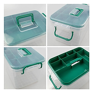 Gloreen Clear Plastic First Aid Kit Box, Household Medicine Storage Box, 1 Pack