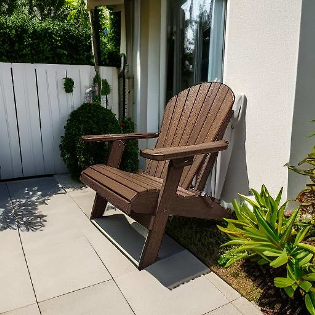 DuraWeather Poly® Classic King Size Folding Adirondack Chair (Antique Mahogany)