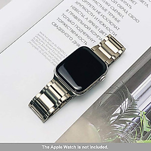 Yeejok Compatible for Apple Watch Ultra 2 Bands 49mm Titanium Metal for Men Women, Compatible for Apple Watch Series 10 Band 46mm, Compatible for Apple Watch Series 9 Band, iwatch 45mm 44mm 42mm Silver