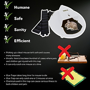 OZZEVO 5 Gallon Mouse Trap Bucket, Rat Trap, Mouse Traps Indoor, Lid Mouse Trap 5 Gallon, Slip and Slide Rat Traps, Humane Mouse Trap for Indoor and Outdoor, Auto Reset, Reusable Yellow (Pack of 2)