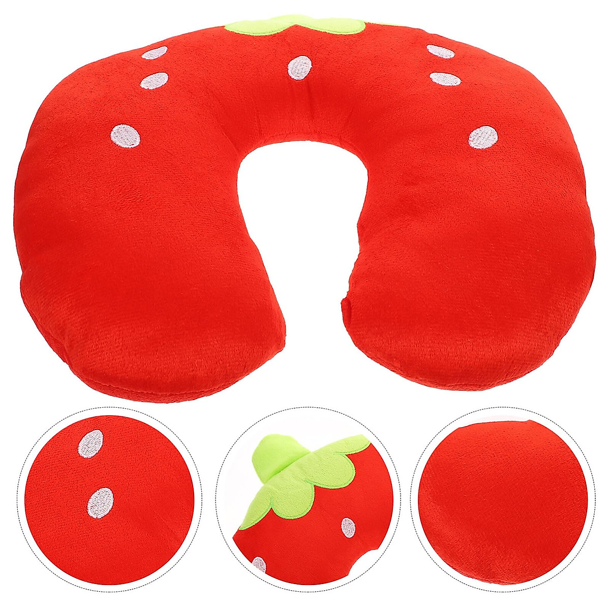 KALLORY Cartoon Office Pillow pp Cotton Travel Pillow Cervical Pillow nap Pillow Strawberry Cute Korean Version Soft to Sleep Travel u Shaped Pillow Neck pad Airplane Portable Neck Pillow
