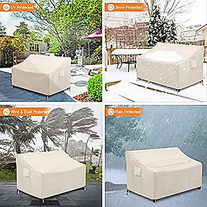 ZEJUN Outdoor Loveseat Cover Waterproof, 600D Patio Sofa Cover, 58" L x 28" D x 35" H, UV Resistant, Anti-fad, Dustproof Loveseat Couch Cover for Patio Furniture, Porch loveseat, Lawn Bench Chairs