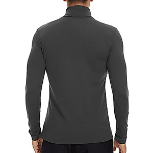 SIMIYA Mens Turtleneck Long Sleeve Shirts, Slim Fit Thermal Turtleneck for Men Basic Lightweight Thermal Underwear Top Grey