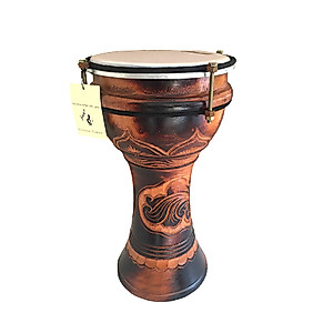 JIVE Djembe Drum Doumbek Darbuka Drum With Fiberskin Synthetic Head Bongo Congo African Solid Wood Drum Professional Quality/Sound 16" High - Includes Drum Bag