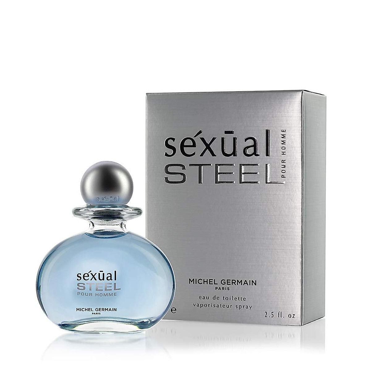Michel Germain Sexual Steel Pour Homme Eau de Toilette Spray Men's Cologne, Top Notes of Ginger, Bergamot, Rhubarb Leaves, Charismatic & Intense Gift for Him, 2.5 Fl Oz