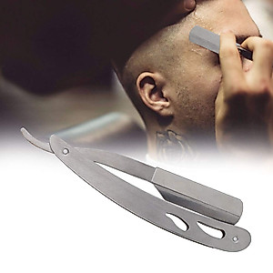 Barber Straight Razor, Stainless Steel 74 Manual Shaving Blade Holder Barber Folding Shaving Knife Rack(#1)