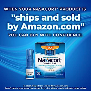 Nasacort 24HR Allergy Nasal Spray for Adults, Non-drowsy & Alcohol Free, 120 Sprays, 0.57 fl. oz.