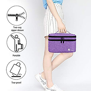 Luxja Double-Layer Sewing Accessories Organizer, Sewing Supplies Organizer for Needles, Thread, Scissors, Measuring Tape and Other Sewing Tools, Large/Purple