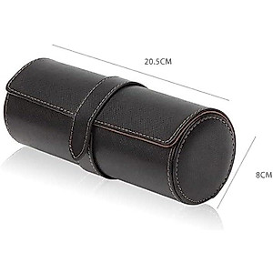 Watch Holder Watch Roll Travel Suitcase Retro Round Watch Organiser Box Leather 3 Slots Watch Box Display Storage Case Watch Organizer (Color : Red) (Blue)