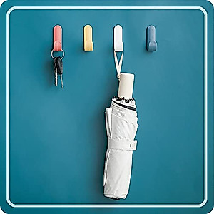 18Pcs Plastic Adhesive Hooks, Fashion Color Wall/Door Hanger for Hanging Coat Clothes, Hats, Ladies Bags, Purses, Keys, Towels