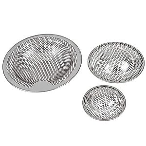 2pcs Metal Sink Strainer Home Portable Stainless Steel Bathtub Hair Catcher Stopper Shower Drain Hole Filter Trap Kitchen S/M/L (Size : S)