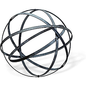 Foreside Home and Garden Black Large Distressed Metal Decorative Sphere Sculpture, 42
