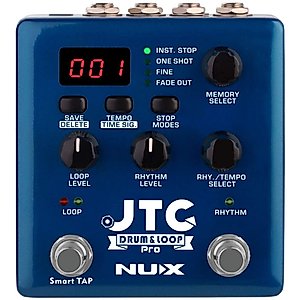 Briskdrop NUX JTC Pro Drum & Loop Pedal Bundle with 2 MXR Instrument Cables, 3 MXR Patch Cables and Dunlop Pick Pack, jtcprobundle1