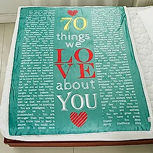 Piwaka Birthday Gifts for Women 70th Birthday Decorations 70 Year Old Gifts Mens 70th Birthday Gift Ideas Gifts for 70 Years Throw Blanket (Sherpa Fleece, 70th_Teal)