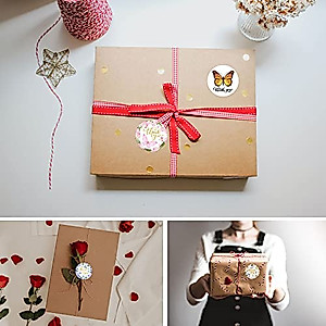 POILKMNI 500PCS Butterfly Stickers Floral Butterfly Thank You Stickers Round Labels Butterfly Decor for Girls Baby Shower Wedding Bridal Shower Birthday Party Favors (1.5 Inch)