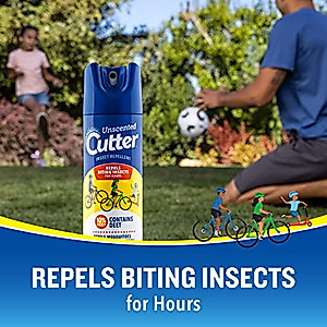 Cutter Insect Repellent 11 Ounces, Unscented Aerosol, Repels Mosquitoes Up To 10 Hours
