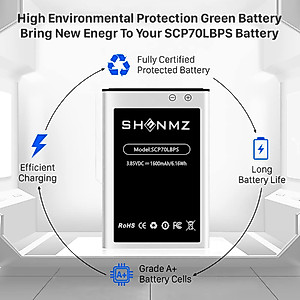 SCP-70LBPS Battery, Upgraded[1600mAh] Super High Capacity New 0 Cycle Replacement Battery for Kyocera Cadence 4G LTE S2720 Verizon Flip Phone Li-ion Battery