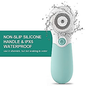 Facial Cleansing Brush Electric Facial Exfoliating Massage Brush with 3 Cleanser Heads and 2 Speeds Adjustable for Deep Cleaning, Removing Blackhead, Face Massaging