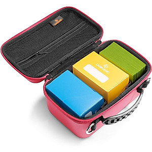 Game Shell 250+ | Portable Case for Board Games and Card Games | Holds Up to 250 Double-Sleeved Cards | Accessories Compartment Holds Tokens and Dice | Pink Color | Made by Gamegenic