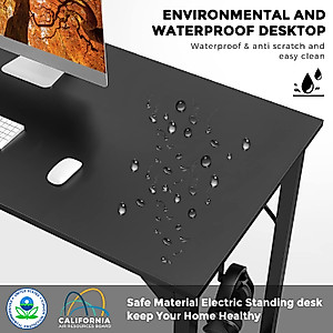 DUMOS 40 Inch Office Small Computer Desk Modern Simple Style Writing Study Work Table for Home Bedroom - Black