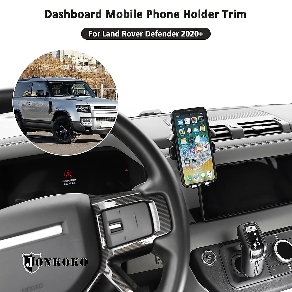 YIWANG Alumium Alloy Dashboard Side Mobile Phone Holder Trim for Land Rover Defender 90 110 2020-2022 Car Accessories (Style J)