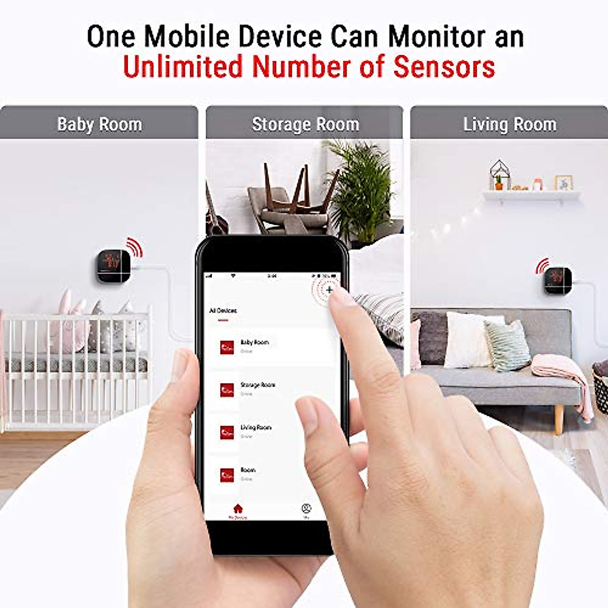 ThermoPro WiFi Thermometer Hygrometer TP90, Compatible with Alexa, Smart Humidity Temperature Sensor with App, Wireless Home Temperature and Humidity Monitor for Room Greenhouse Incubator Wine Cellar