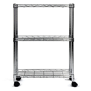 Oceanstar 3-Tier Shelving All-Purpose Utility Cart, Chrome