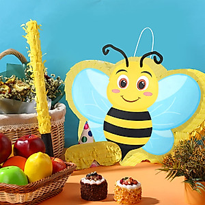Capoda Bees Themed Piñata Bees Themed Party Piñata with Blindfold and Stick for Gender Reveal Party Baby Shower Birthday Animal Theme Party Game Activity Decoration
