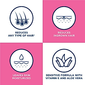 Veet Sensitive Formula with Aloe Vera In Shower 13.5 Fl Oz. Hair Removal Cream for Legs & Body (3 Pack)