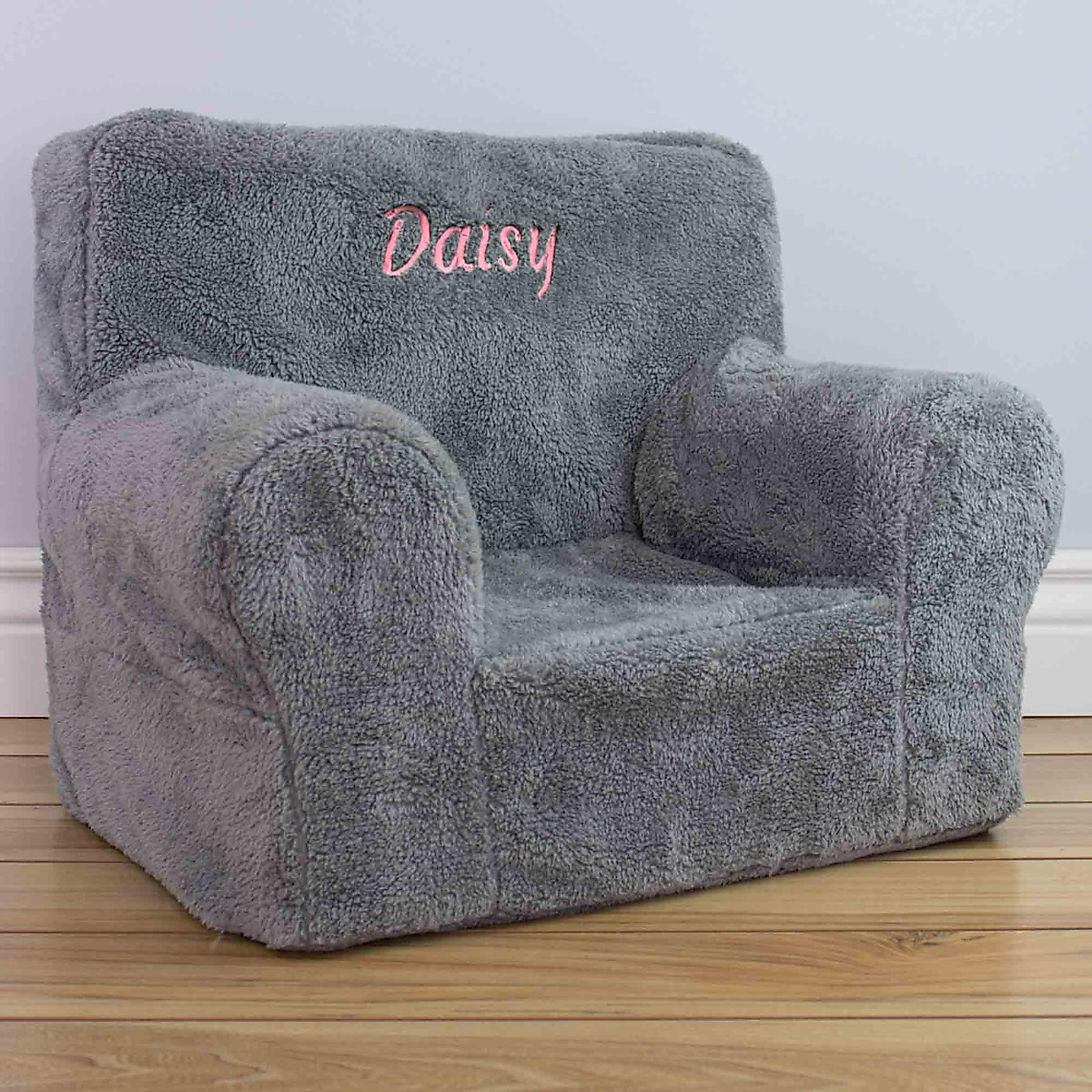 DIBSIES Personalized Creative Wonders Toddler Chair - Ages 1.5 to 4 Years Old (Blue with White Piping)