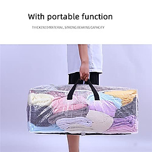 KPSON 4 Pack Heavy Duty Extra Large Clear Storage Bag, Moving Bag, Clothes Organizer, for Blanket, Comforter, Bedroom Closet, Dorm Room Essentials, Moving Supplies, Storage Tote (4 Pack)