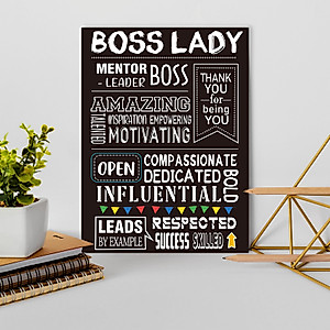 Ziwenhu Big Boss Day Card for Boss Lady, Boss Lady Gifts for Her, Large Boss Lady Birthday Card, Boss Appreciations Thank You Card for Women