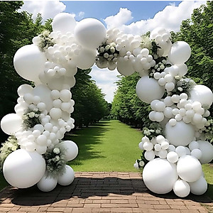 Dark Green White Balloon Garland Double Stuffed Balloons Different Sizes Latex Emerald Green Balloon Pastel Green Balloon Arch Kit for Birthday Baby Shower Christmas Safari Party decorations