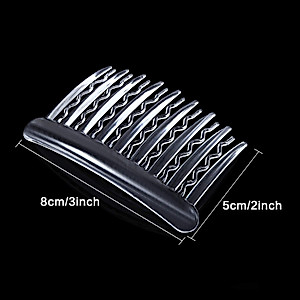 Gejoy 12 Pieces Plastic Teeth Hair Combs Tortoise Side Comb Hair Accessories(Transparent)