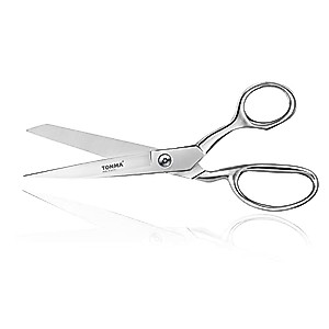 TONMA Sewing Scissors [Made in Japan] 9 Inch Professional Fabric Scissors, Industrial Japanese Solid Stainless Steel Dressmaker Tailor Shears, Ideal for Cutting Fabric Cloth Denim Leather