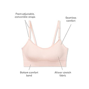 Warner's womens Easy Does It Dig-free Comfort Band With Seamless Stretch Wireless Lightly Lined Convertible Comfort Bra, Rich Black, Large US