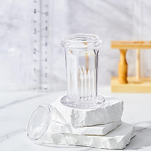 Sieral 6 Pieces Staining Jar 5 Slides Capacity Staining Tank 60 ml Glass Jar with Lid for Lab Microscope Supplies