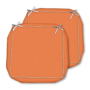 COSHNIBI Patio Cushion Covers, Outdoor Cushion Covers Replacement, Waterproof Outdoor Chair Cushion Covers for Patio Furniture, Square Outdoor Cushion Slipcovers with Zipper (24x24x4in-2 Pack, Orange