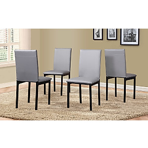 Roundhill Furniture 5 Piece Citico Metal Dinette Set with Laminated Faux Marble Top - Gray
