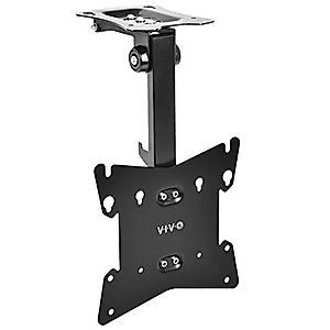 VIVO Black Manual Flip Down Mount Folding Pitched Roof Ceiling Mounting for Flat TV & Monitors 17" to 37" (MOUNT-M-FD37B)