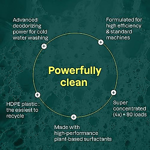 ATTITUDE Laundry Detergent, EWG Verified, Plant and Mineral-Based Formula, HE Compatible, Vegan and Cruelty-free Household Products, Wildflowers, Bulk Refill, 160 Loads, 135.26 Fl Oz