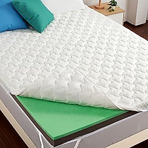 Twin Extra Long (Twin XL) Mattress Topper, Homhougo Medium Firm Memory Foam with Soft Pillow Top, 4-Inch Triple Layer Bed Topper for Pain Relief