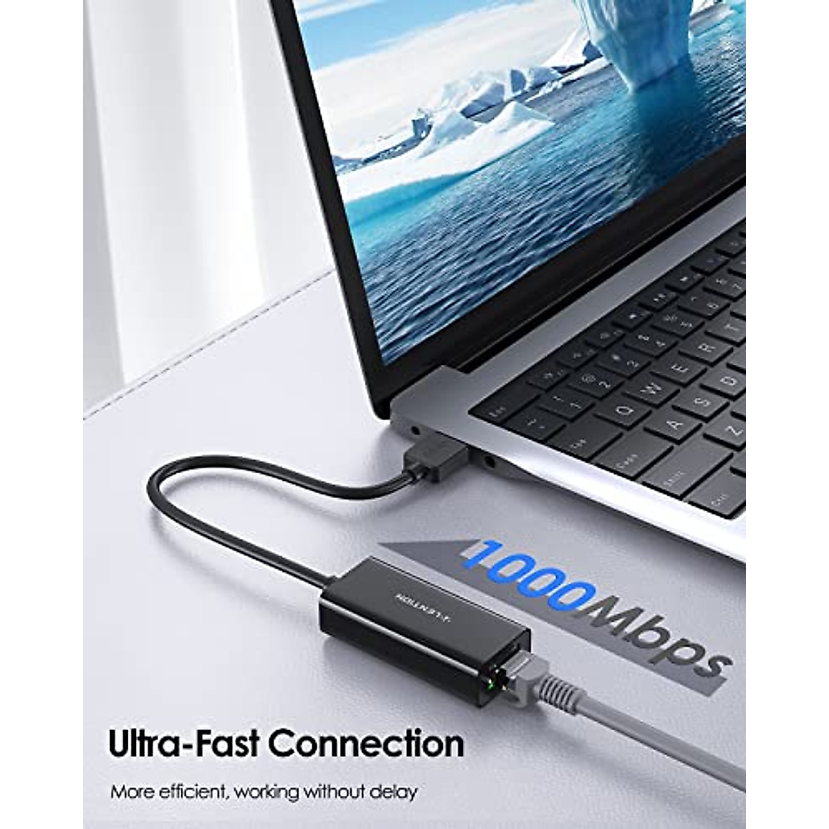 LENTION USB 3.0 Type A to Gigabit Ethernet Adapter, USB A to 1000M RJ45 Wired LAN Network Connector Compatible with Nintendo Switch, Mac OS, Windows, Linux, Stable Driver Certified (CB-HU404GE, Black)