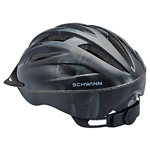 Schwinn Intercept Bike Helmet For Adult Men Women Ages 14 and Up, Can Fit Head Circumference 58-62 cm, With 10 Vents, Snap On/Off Visor, Adult Black