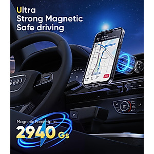 SUCGLES for iPhone 15 Pro Max Case with MagSafe [Ultra Strong Magnetic] [12FT Military Drop Protection] [Shockproof Bumper] Slim Thin Mag Safe Promax Phone Cover for Apple 15pro Max (Clear/Magnet)