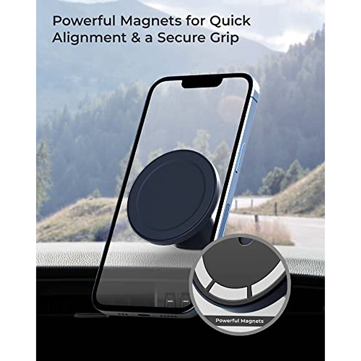 iOttie Velox Magnetic Flush Cell Phone Car Mount. Compatible with MagSafe iPhones Including iPhone 12, iPhone 13, iPhone 14, and iPhone 15 Series devices.